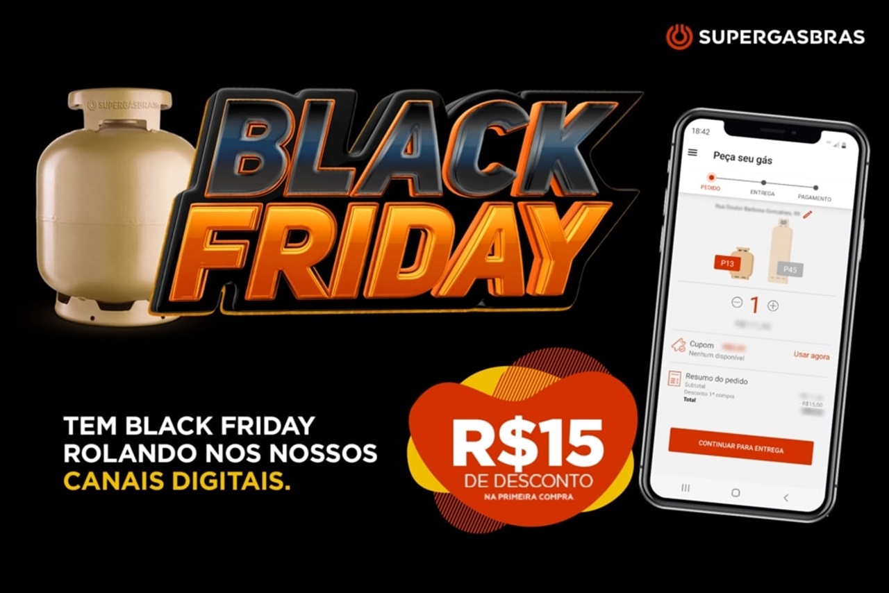 Black Friday Supergasbras 2022 | Desconto de R$ 15 na primeira compra